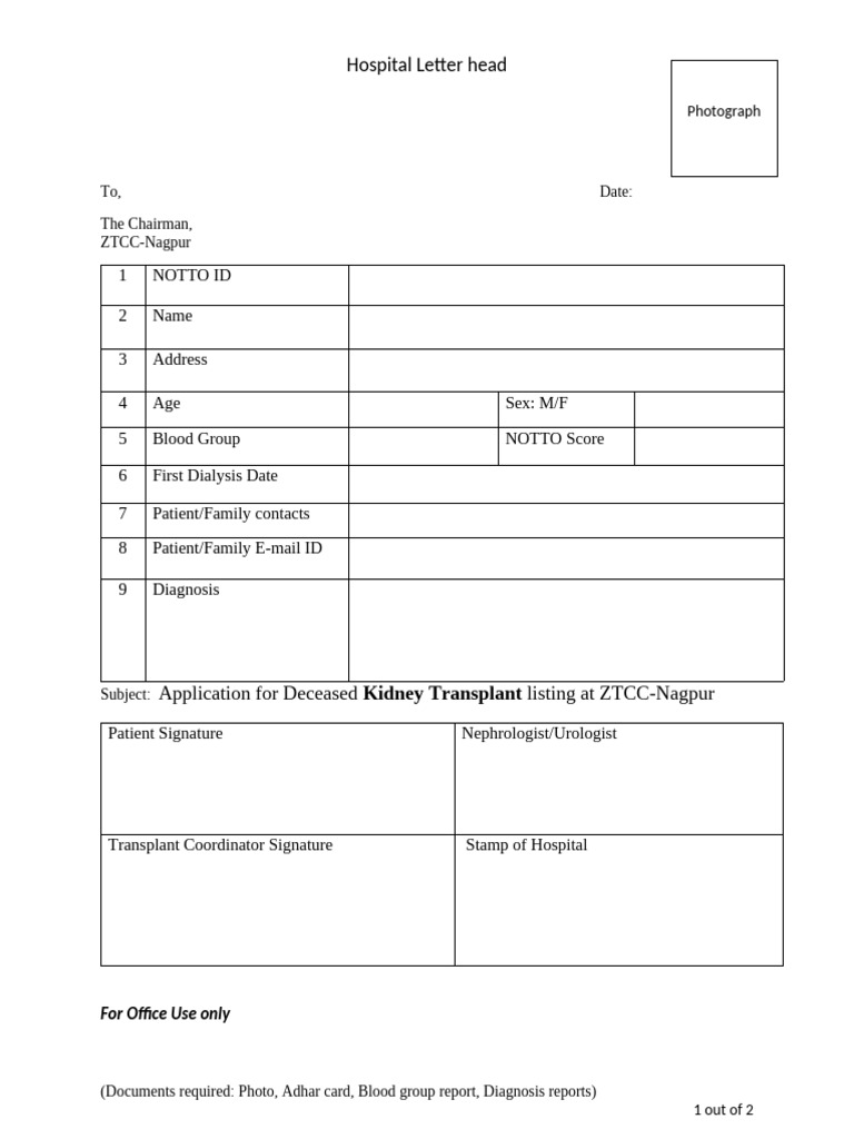 Kidney form [New] | PDF