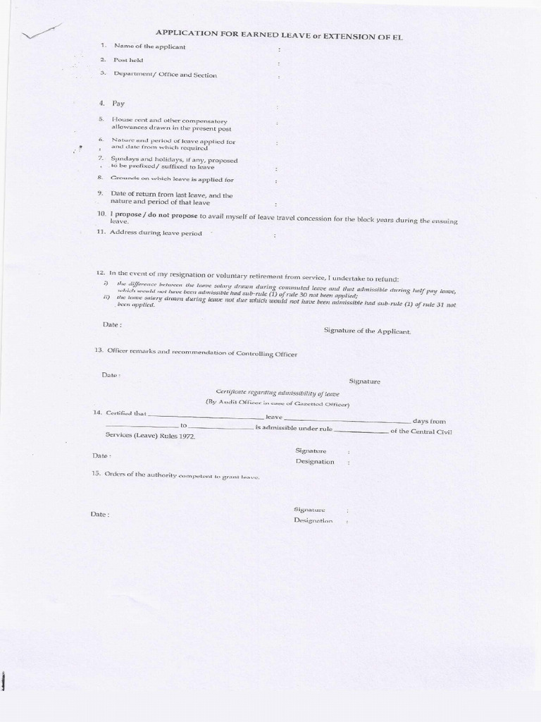 Leave Extension Form | PDF