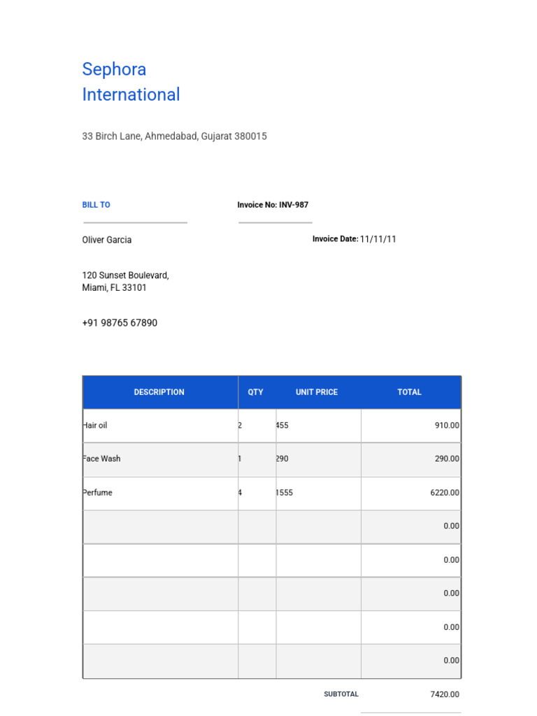 Letterhead Style Invoice Template GDoc | PDF