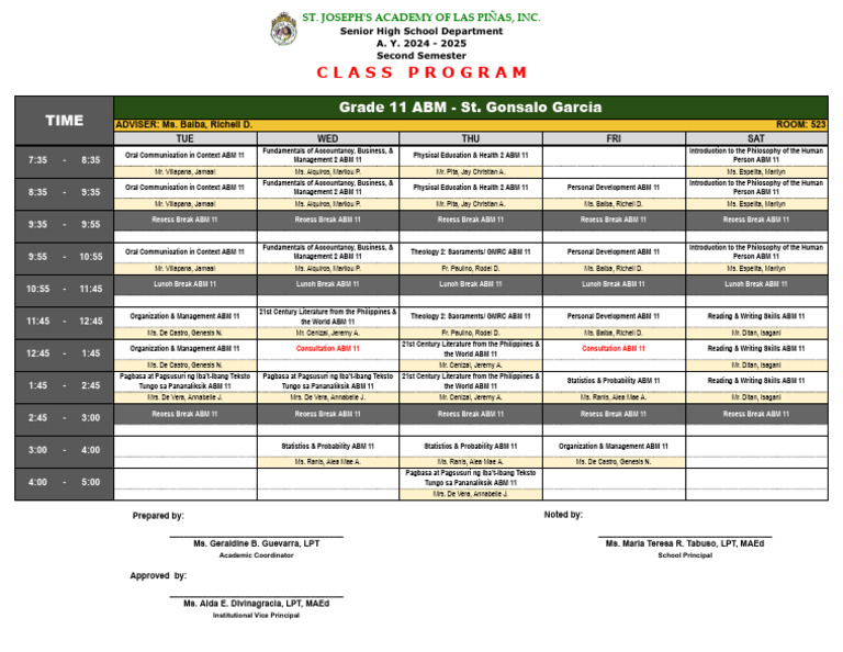 Gr.11 ST - Gonzalo Garcia Final 2nd Sem SHS Teacher 2024 2025 | PDF