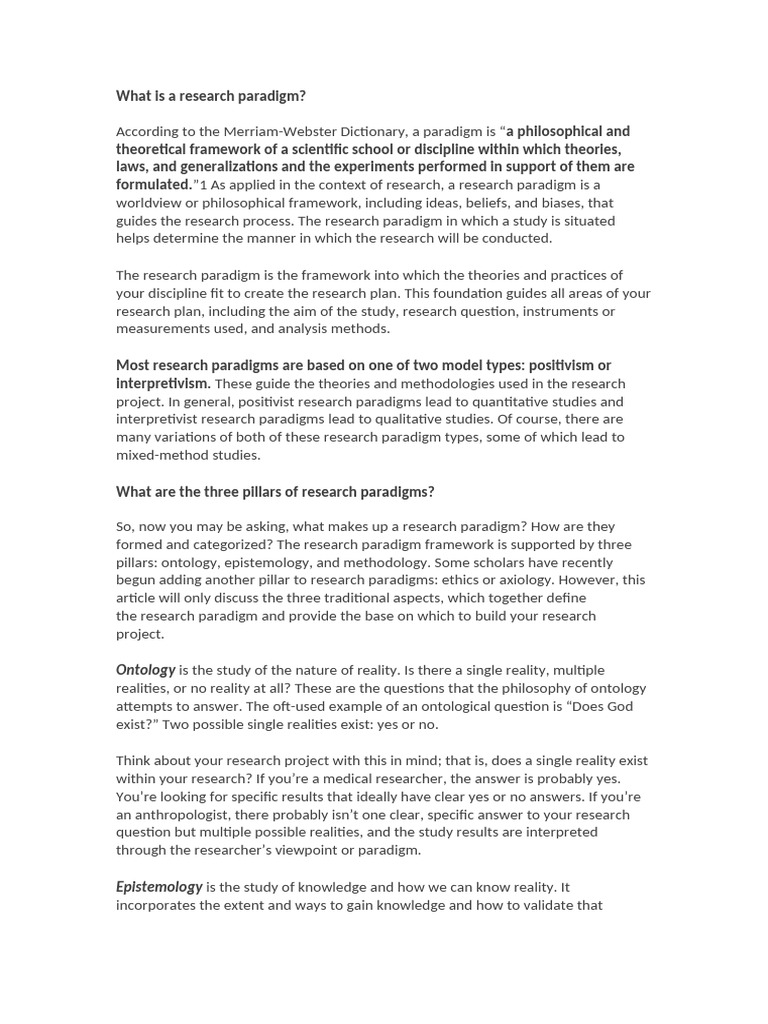 What Is A Research Paradigm | PDF | Constructivism (Philosophy Of ...