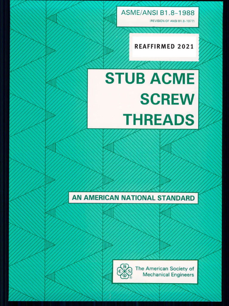 Asme B1.8-1988 (2021) | PDF | Machining | Metalworking