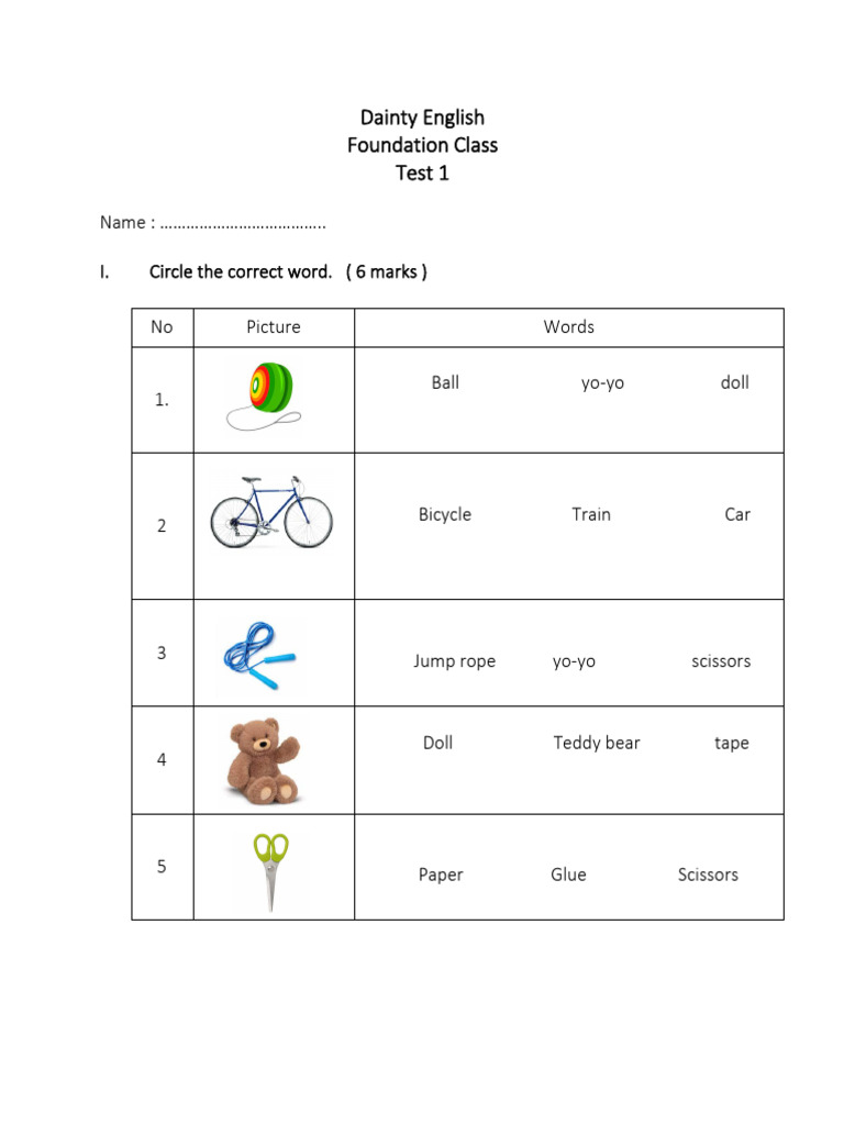 Foundation Test 1 | PDF