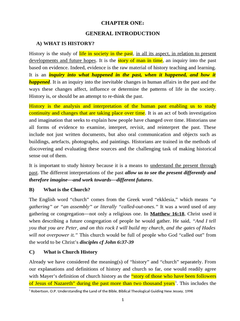 CHAPTER I General Introduction | PDF | Christian Church | Jesus