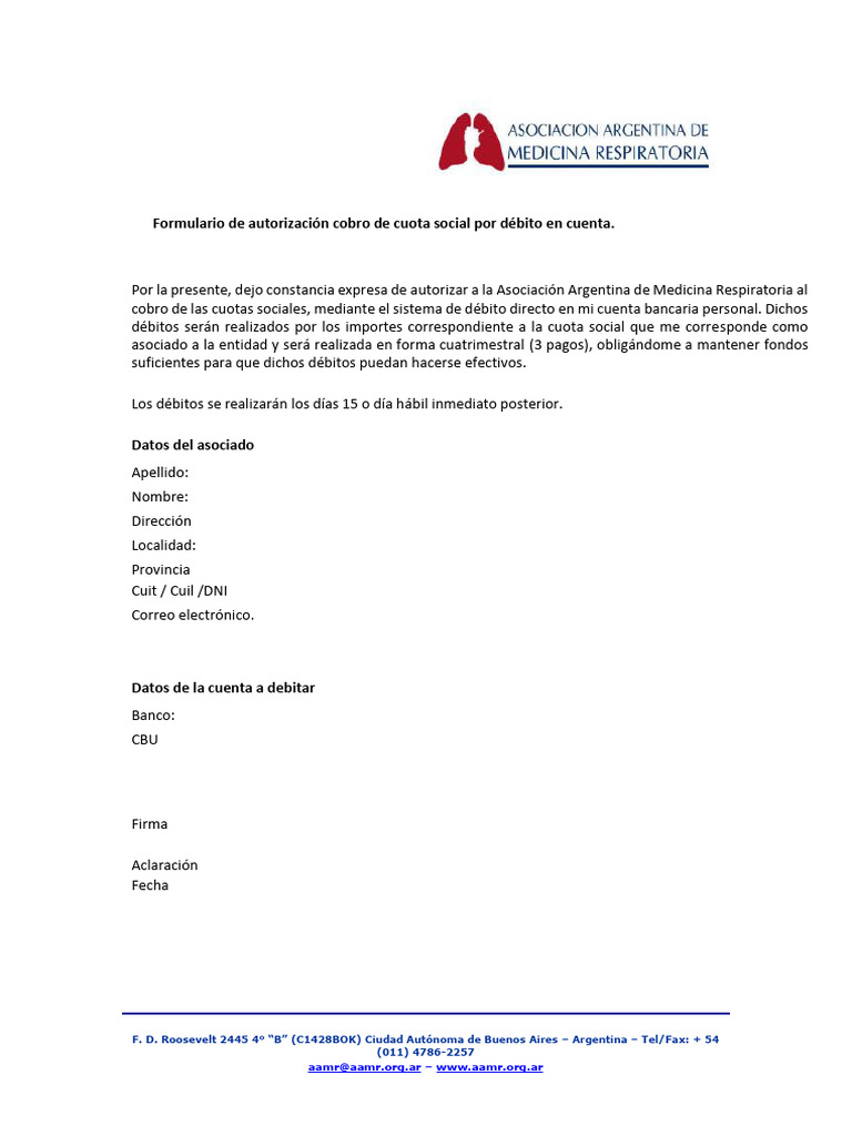 Autorizacion Debito Directo | PDF