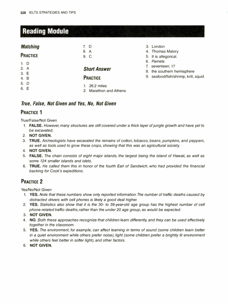 Barron 39 S IELTS Strategies and Tips Answer Key | PDF | Wool | Carpet