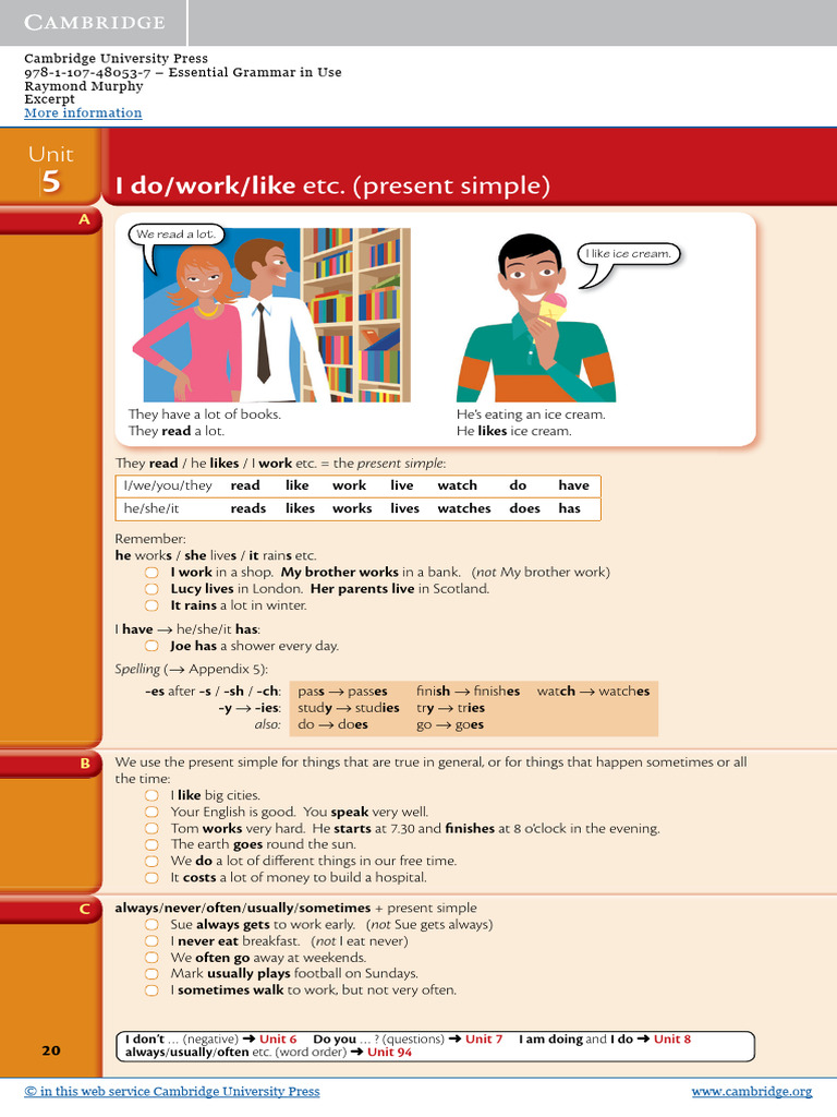 Pres Simple | PDF | Linguistic Morphology | Language Mechanics