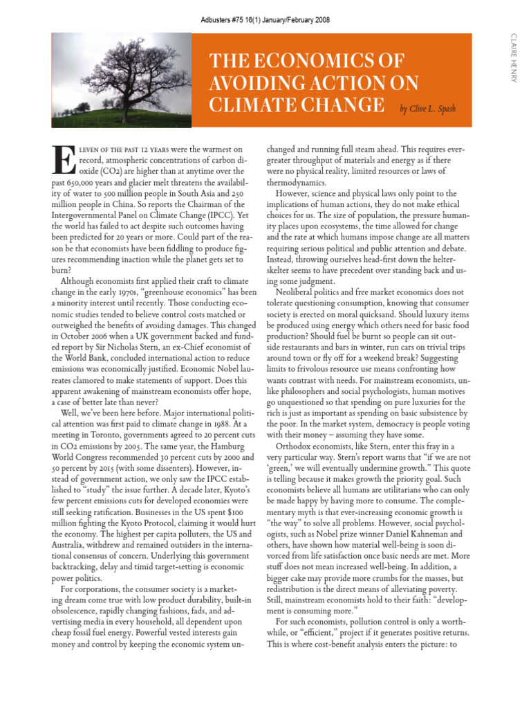 Spash Adbusters Stern Critique | PDF | Climate Change | Economics