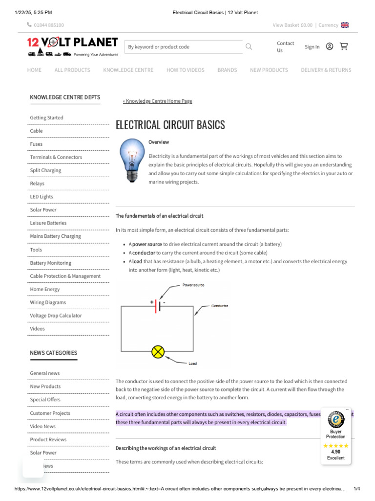 Electrical Circuit Basics - 12 Volt Planet | PDF | Direct Current | Electrical Engineering