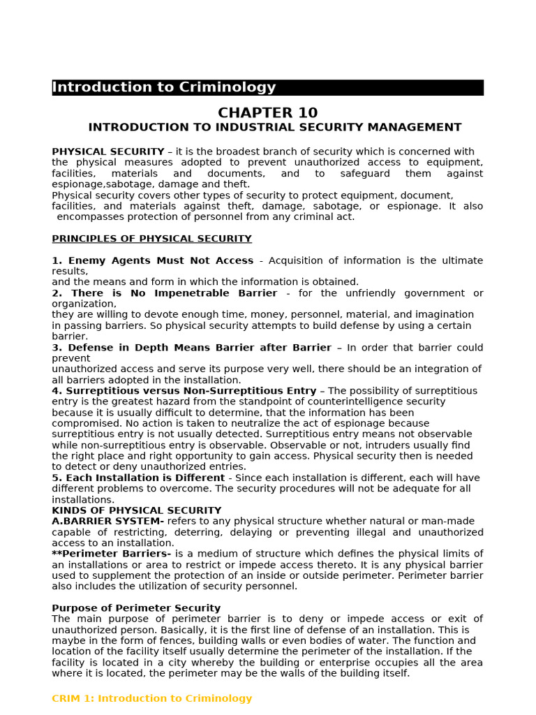 Chapter 11-14, Intro To Criminology | PDF | Police | Physical Security