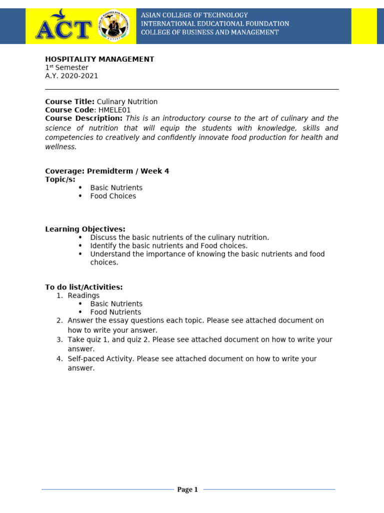 Culinary Nutrition Basics for Health | PDF | Calorie | Nutrients