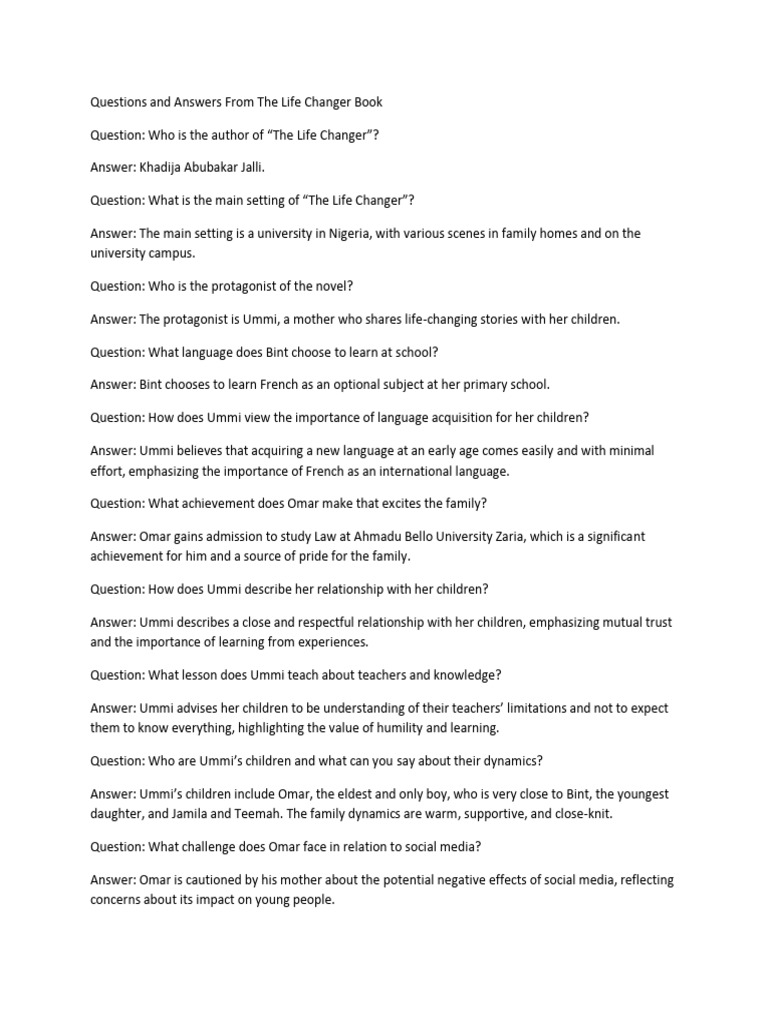 Questions and Answers From The Life Changer | PDF | Muhammad | Parenting