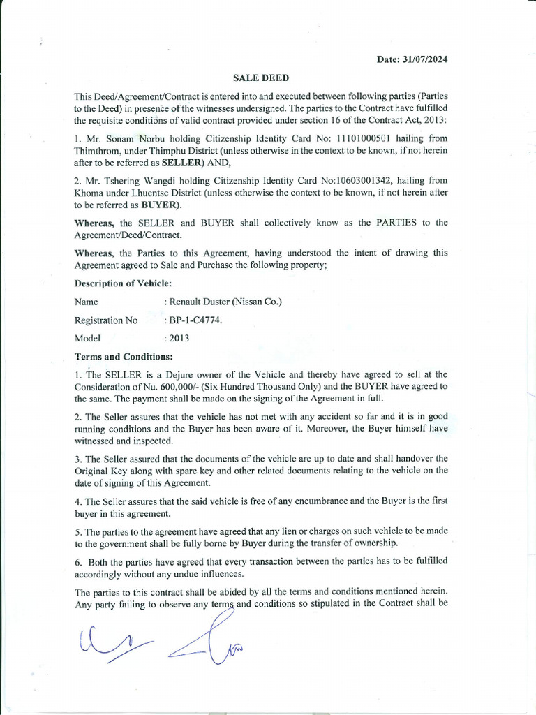 Sale Deed | PDF