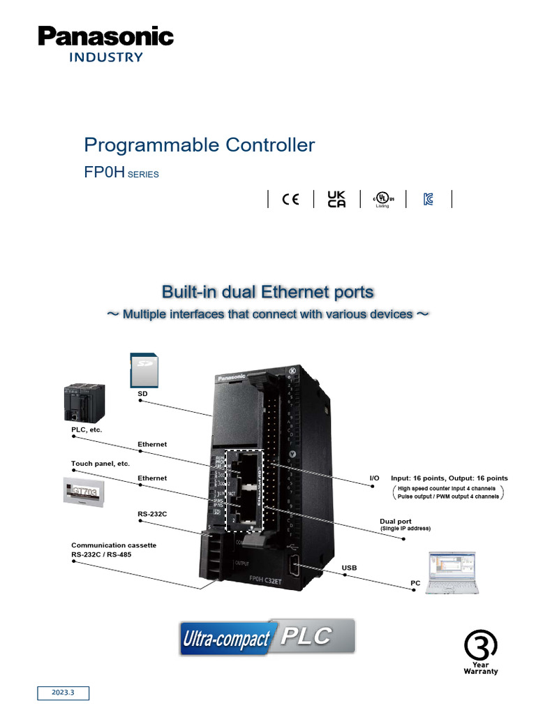 Ultra Compact Fp0h Plc Features Pdf Programmable Logic Controller Bipolar Junction Transistor