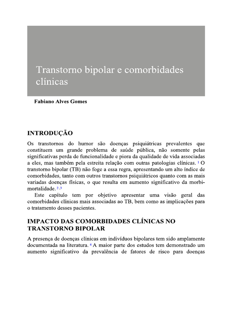 Comorbidades Clínicas TPB | PDF