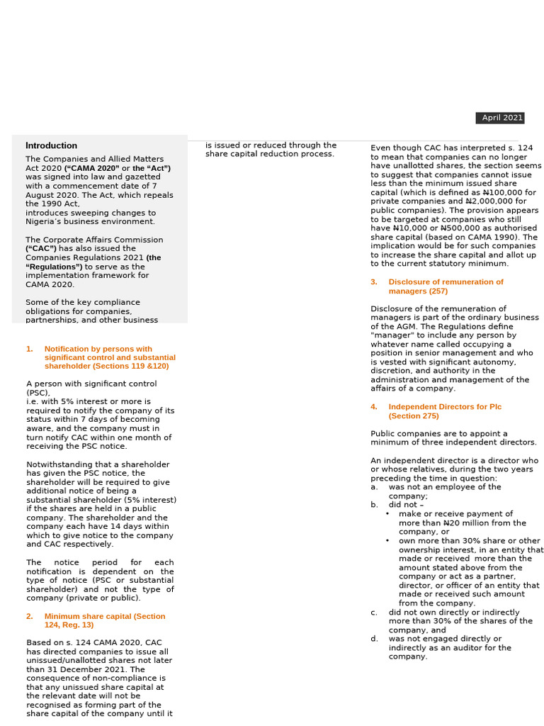 CAC Checklist For Financial Account Review - 4 | PDF | Limited ...