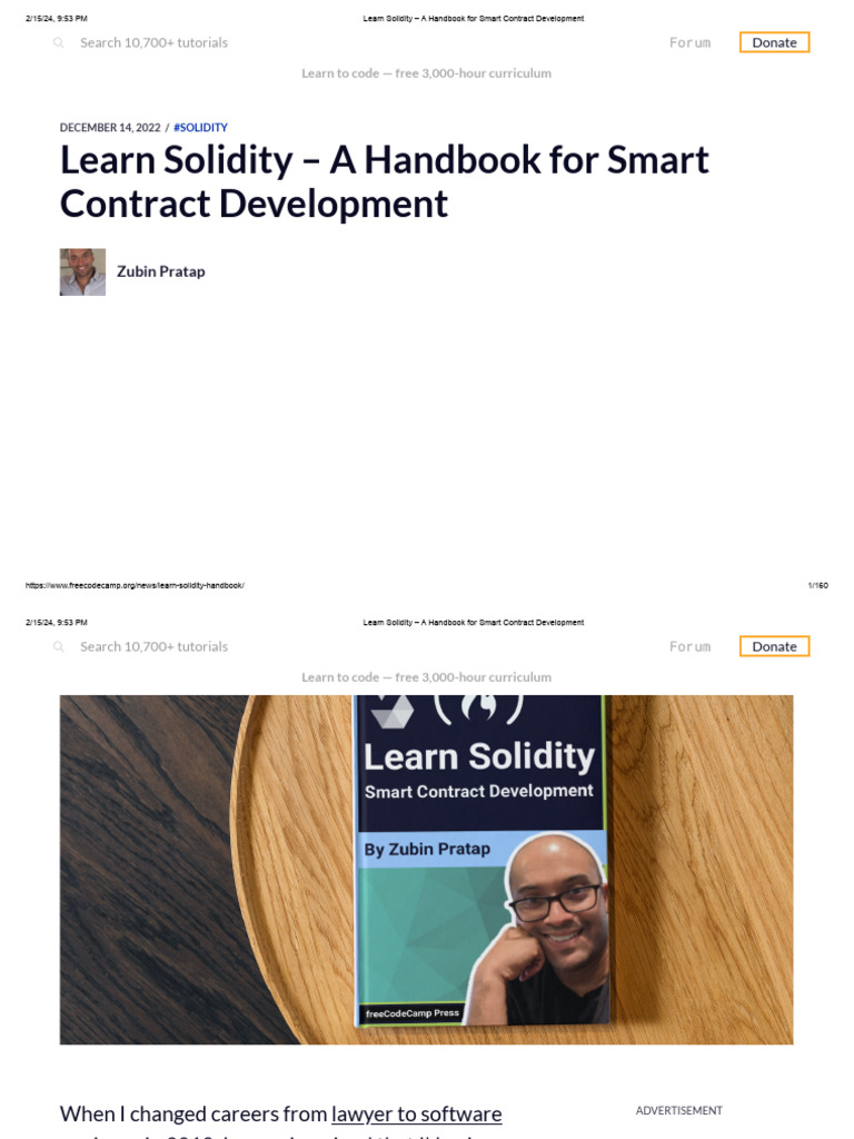 Learn Solidity - A Handbook For Smart Contract Development | PDF | Variable (Computer Science ...