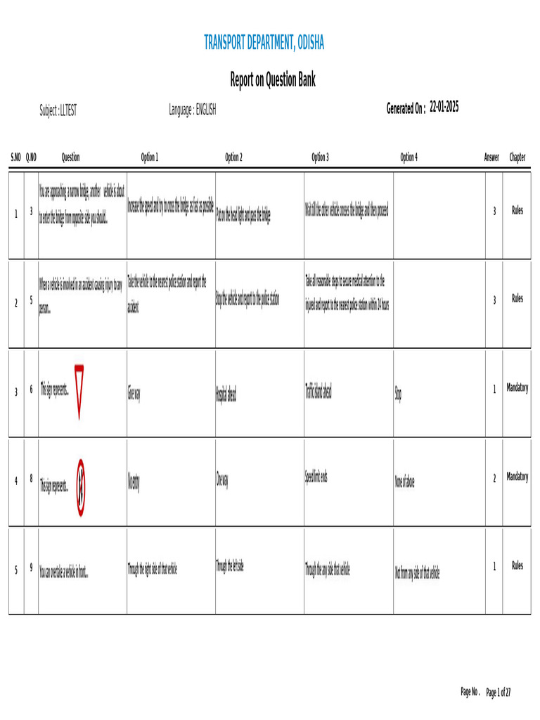 LL Sample Test | PDF
