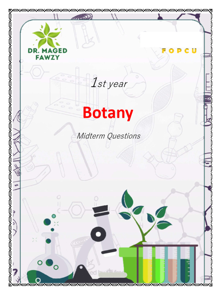 Midterm Botany Questions for FOPCU Students | PDF | Starch | Leaf