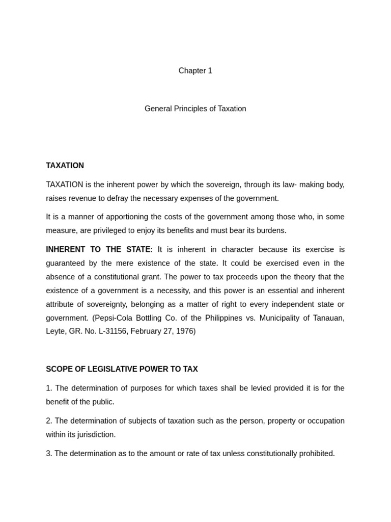 Chapter 1 - TAX REVIEWER | PDF | Taxes | Double Taxation