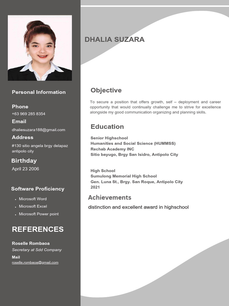 Grey White Modern Graphic Designer Resume | PDF