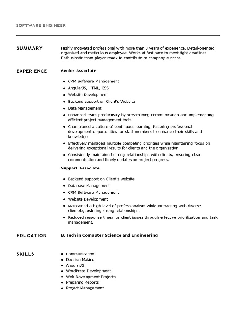 Ranit Banerjee: Software Engineer Profile | PDF