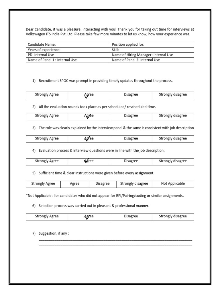 Candidate Interview Experience Survey | PDF