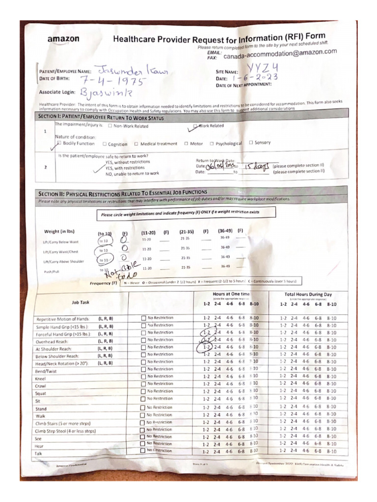 Healthcare Provider Request For Information (RFI) Form 2 | PDF