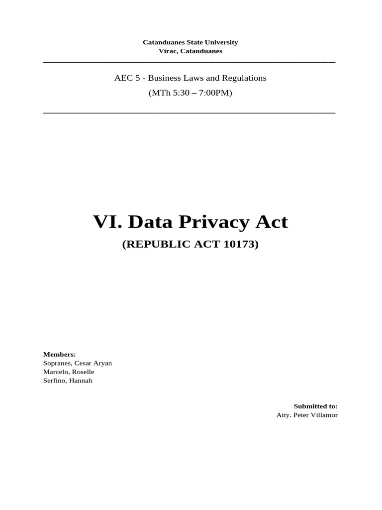 Overview of the Data Privacy Act | PDF | Privacy | Information