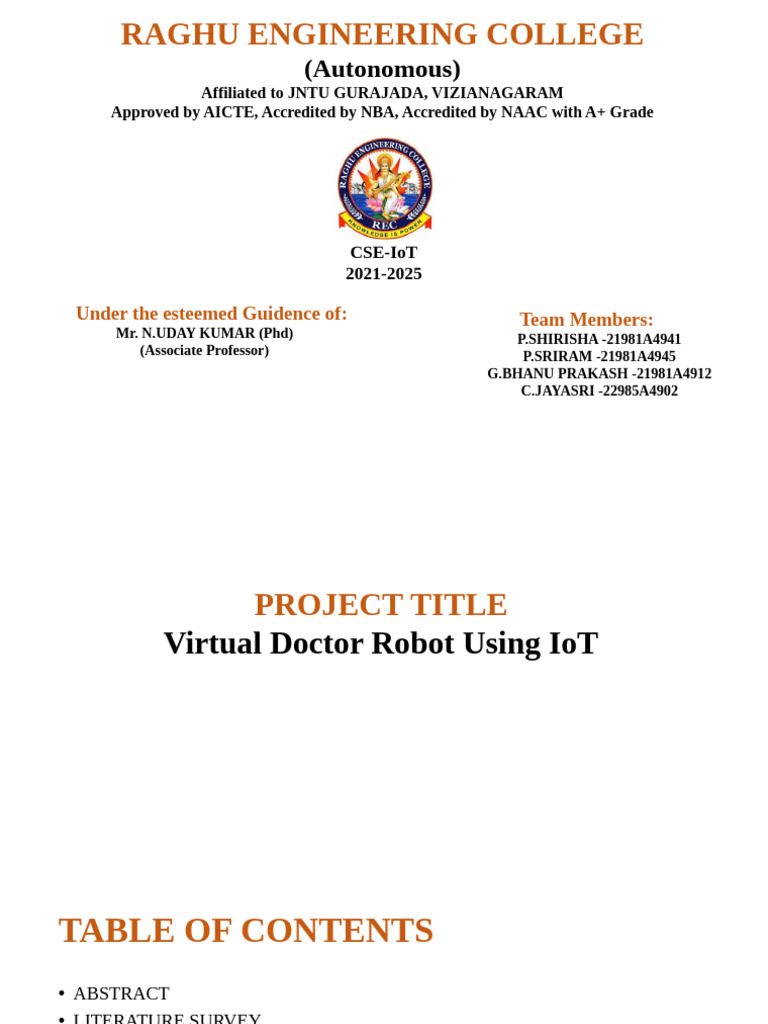 Virtual Doctor Robot Using Iot Ppt Pdf Internet Of Things Arduino