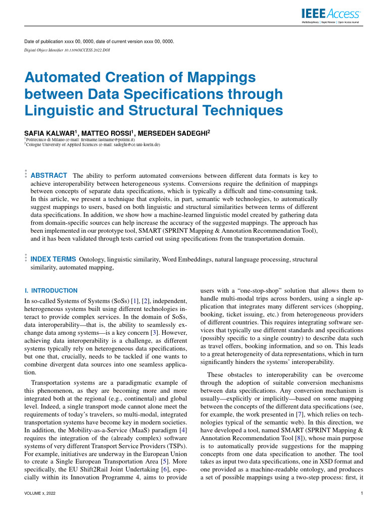 Automated_Creation_of_Mappings_between_Data_Specif | PDF | Digital Object Identifier | Euclidean ...