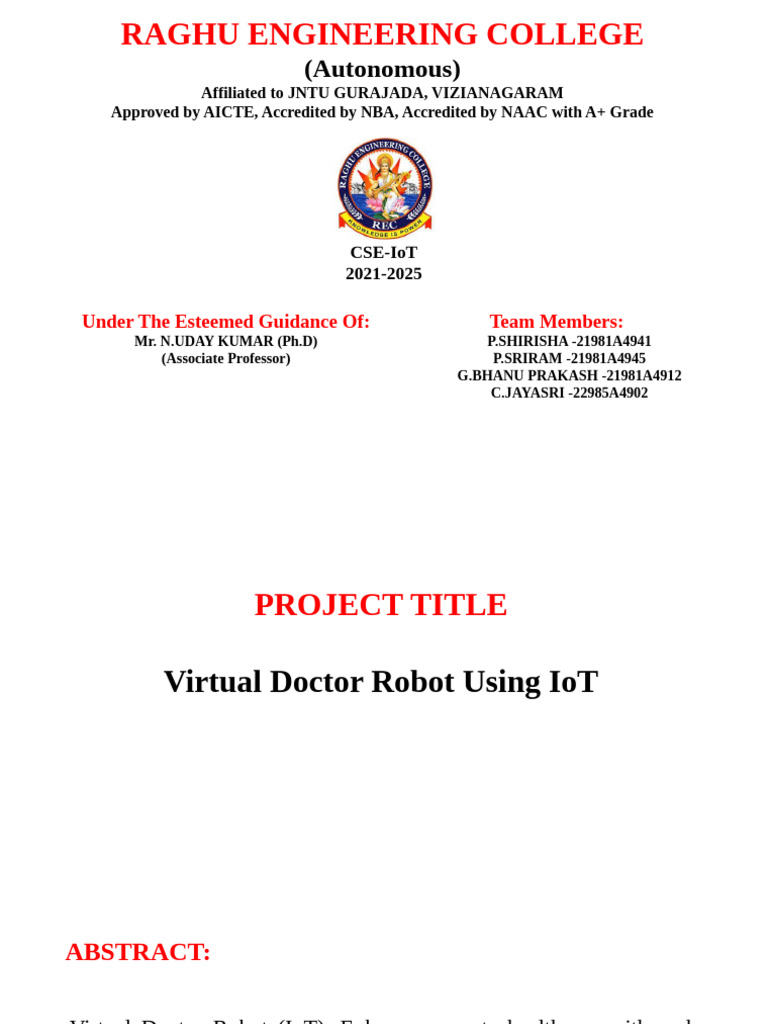 IoT-Enabled Virtual Doctor Robot | PDF | Internet Of Things | Robot