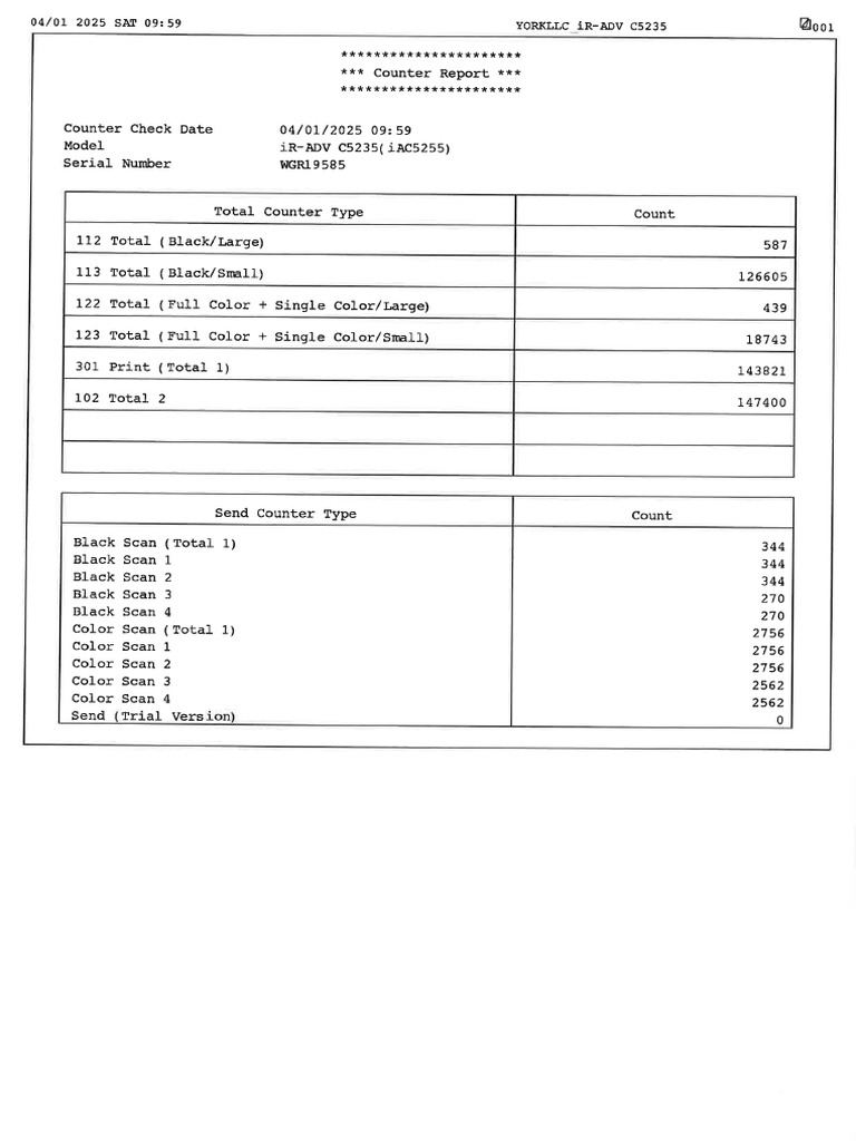 Printersae Print Count Report Dec 24 | PDF