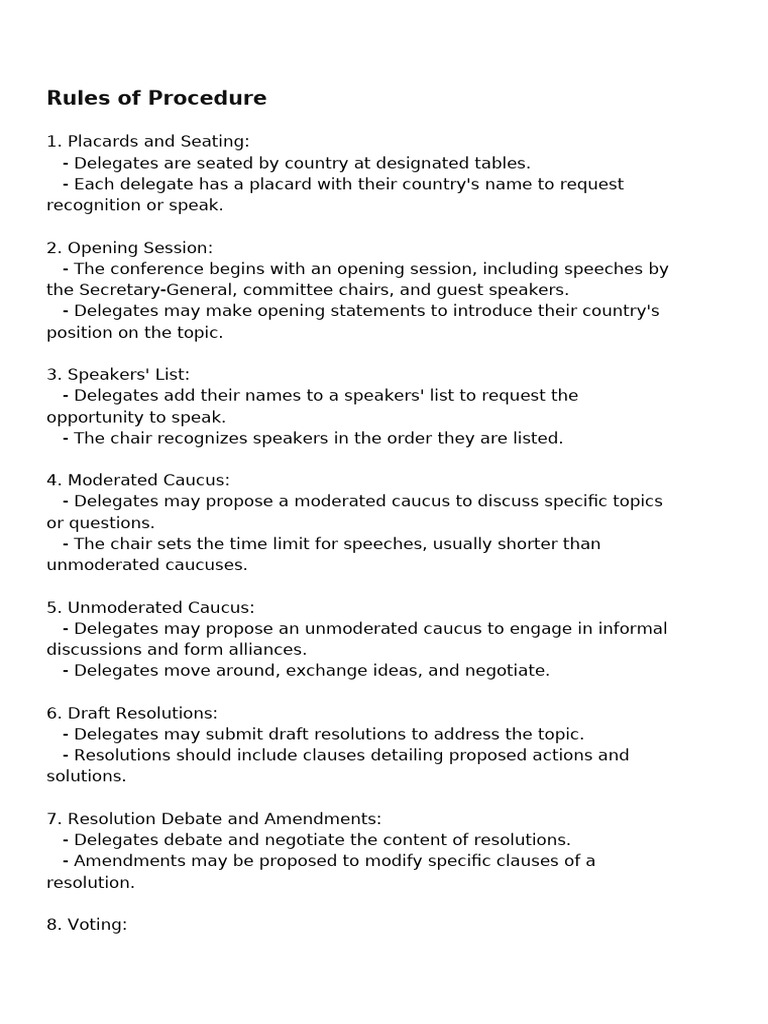 Rules of Procedure MUN | PDF | Violence | Gender Studies