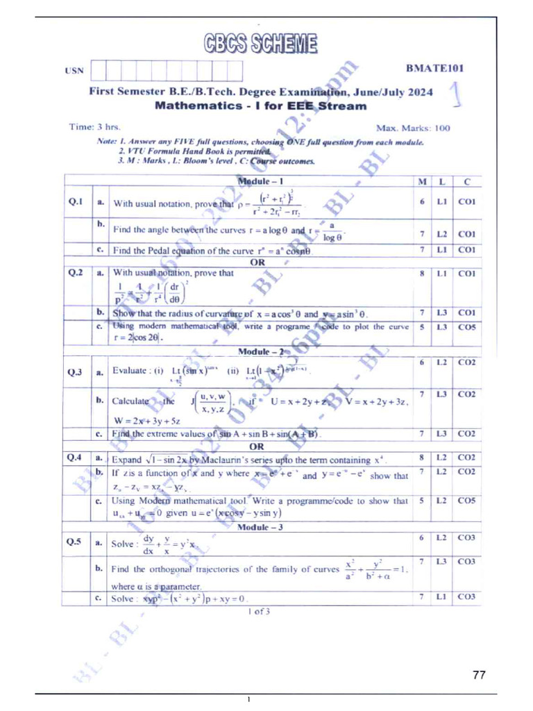 Mat1 Jun-Jul 2024 | PDF