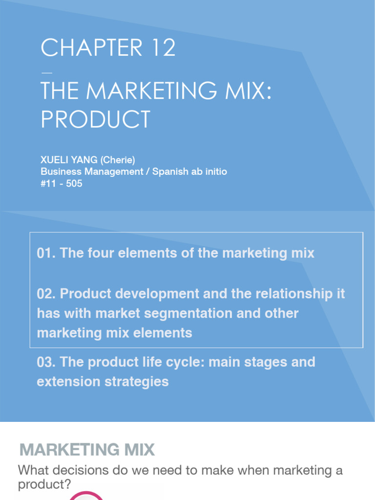 12 Marketing Mix - Product | PDF | Marketing | Market Segmentation