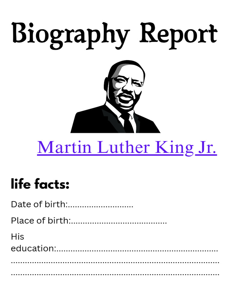 Biography Report - Martin Luther King Jr. | PDF
