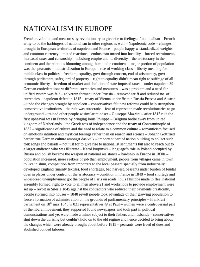 Nationalism and Unification in Europe | PDF | Balkans | Europe