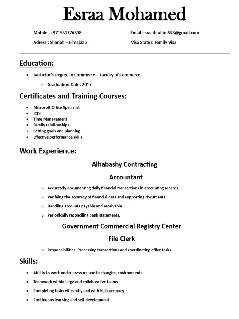 Esraa CV | PDF