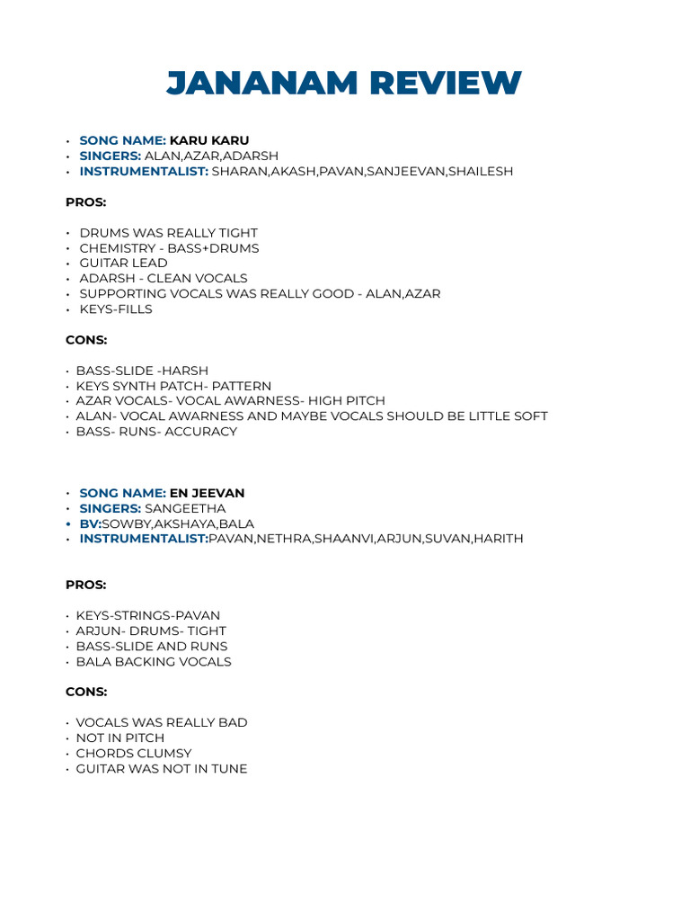 JANANAM REVIEW | PDF | Guitars | Musical Techniques