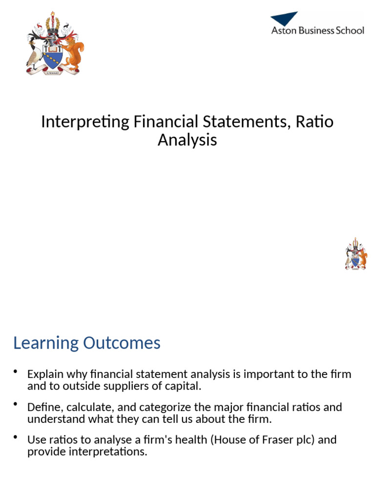 Week 4interpreting Financial Statements, Ratio Analysis | PDF ...