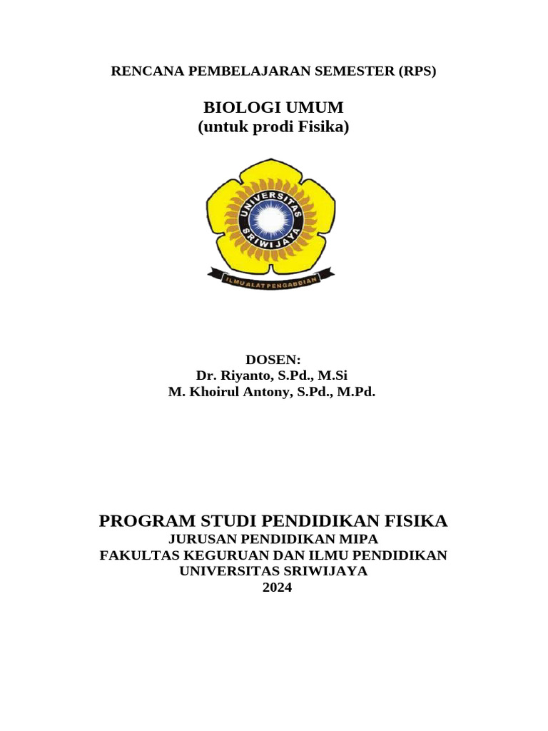 RPS Biologi Umum Fisika 2024 | PDF
