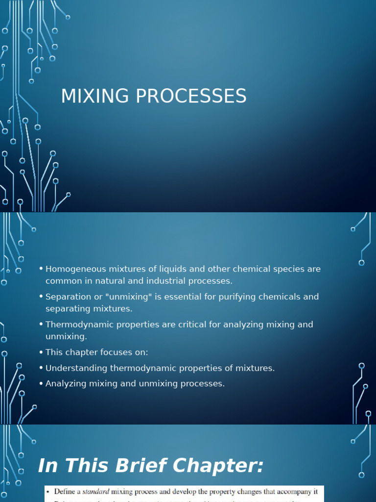 Mixing Processes | PDF | Heat | Enthalpy
