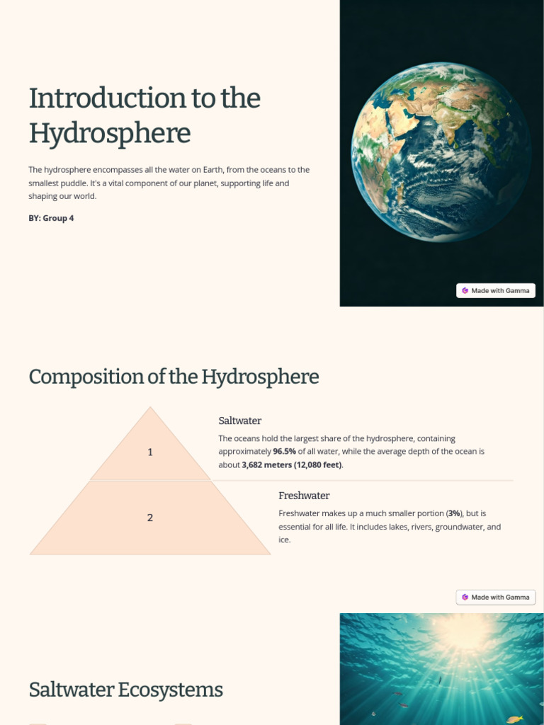 Introduction To The Hydrosphere | PDF | Water | Fresh Water