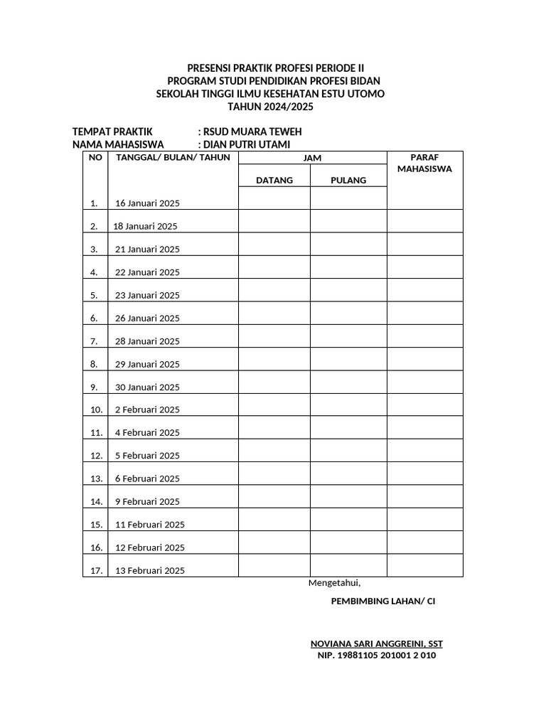 Lampiran ABSEN | PDF