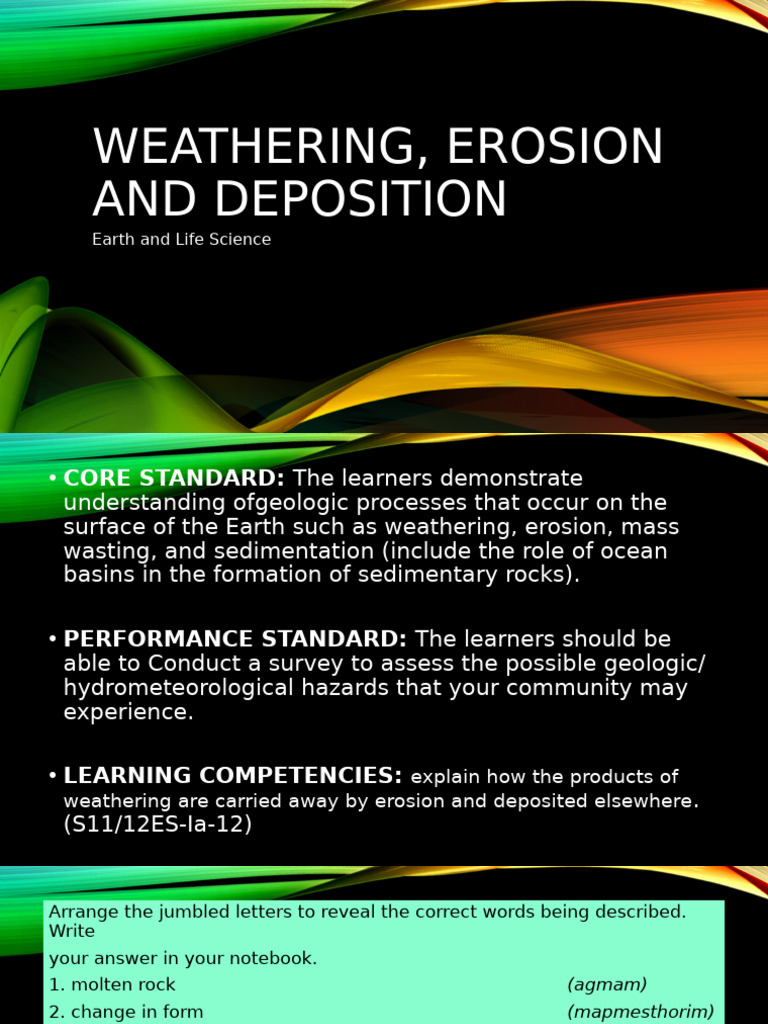 Weathering Erosion and Deposition | PDF | Erosion | Weathering