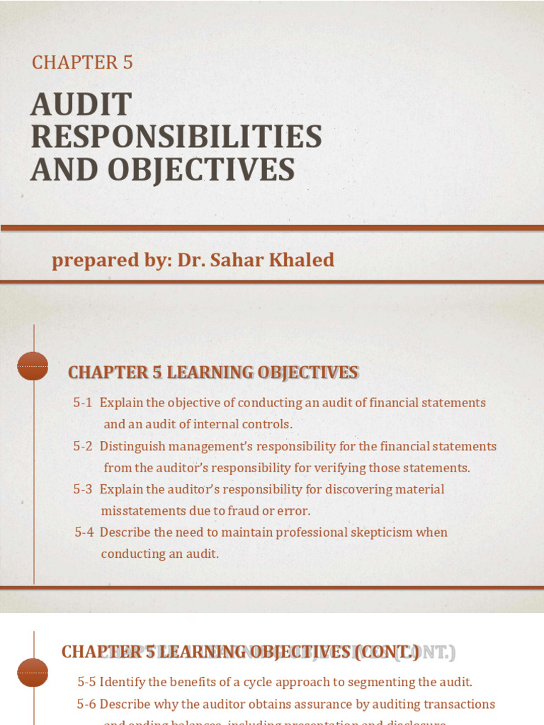 CH 5 Audit Audit Responsibilities and Objectives | PDF | Audit ...
