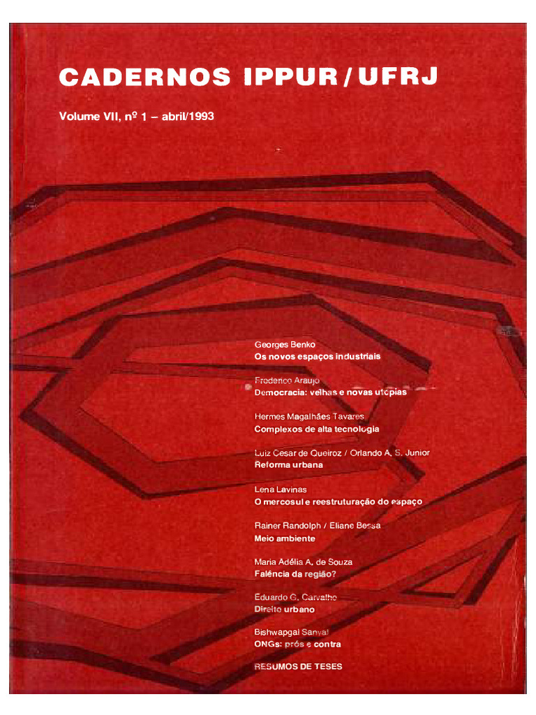 Cadernos IPPUR: Planejamento Urbano 1993 | PDF | Geografia | Educação ...