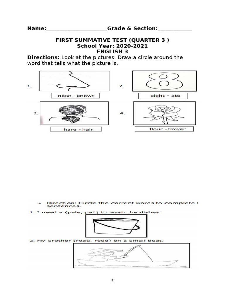 q3 1st Summative Test | PDF