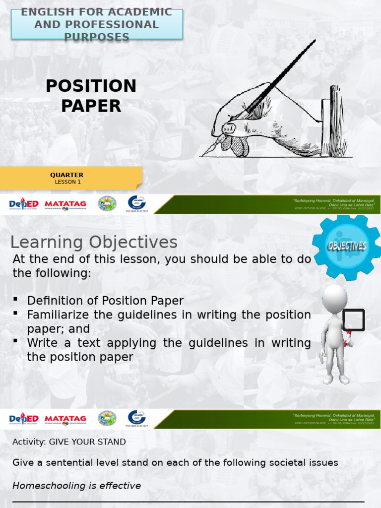 Writing Effective Position Papers | PDF | Argument | Inductive Reasoning